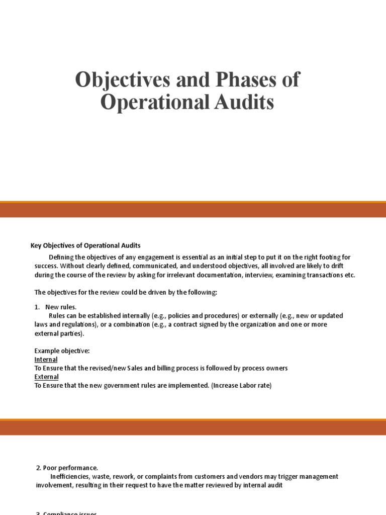 Objectives and Phases of Operational Audit | PDF