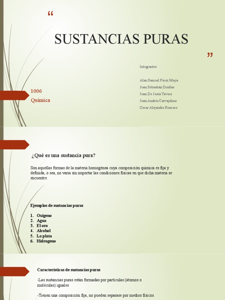 Sustancias Puras | PDF