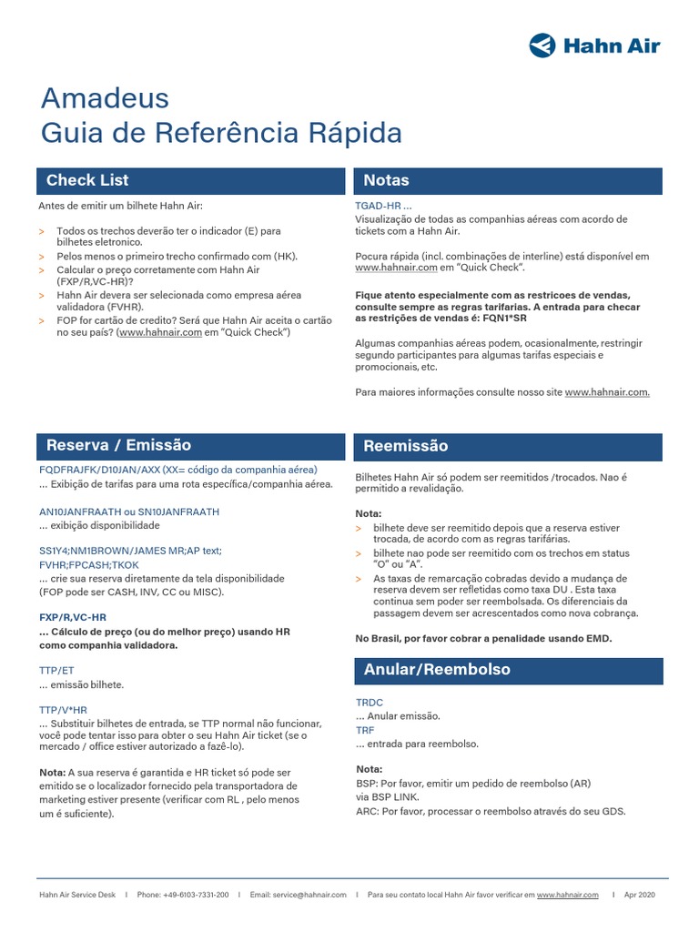 Quickcard Amadeus POR | PDF