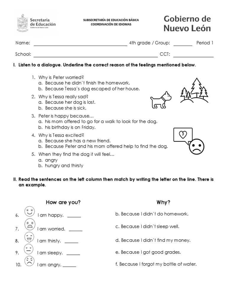4th Grade Exam Period 1 | PDF