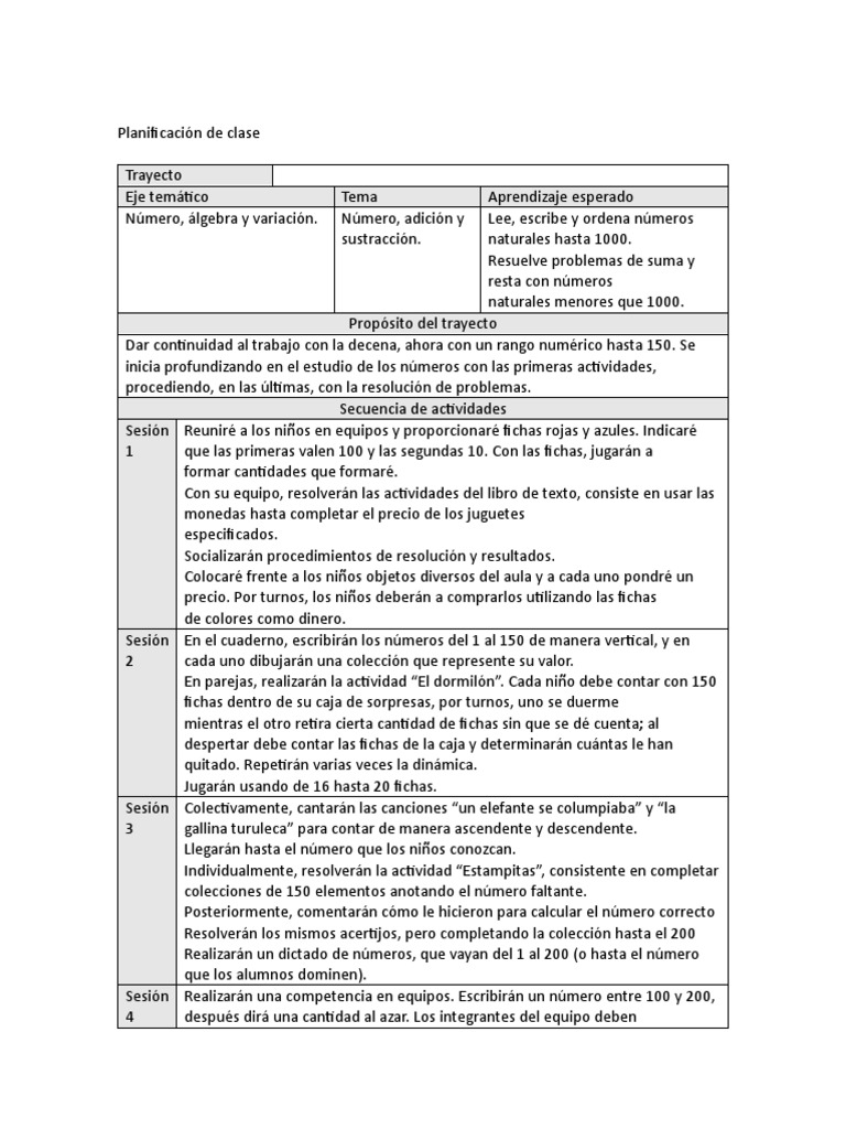 Planificación de Clase | PDF