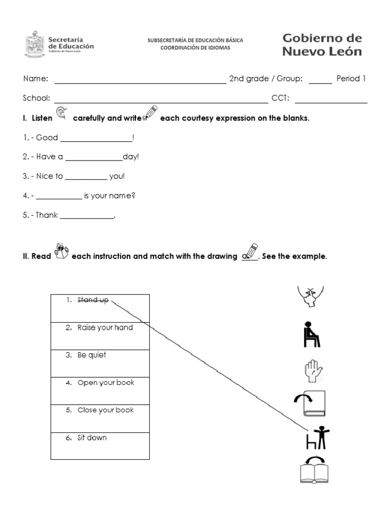 2nd Grade Exam Period 1 PDF | PDF