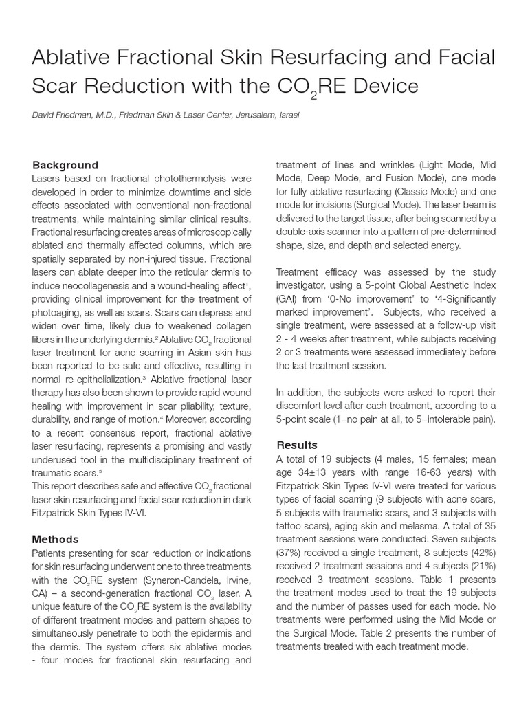 PB87441EN White-Paper CO2RE Friedman Scar PDF | PDF | Scar | Therapy
