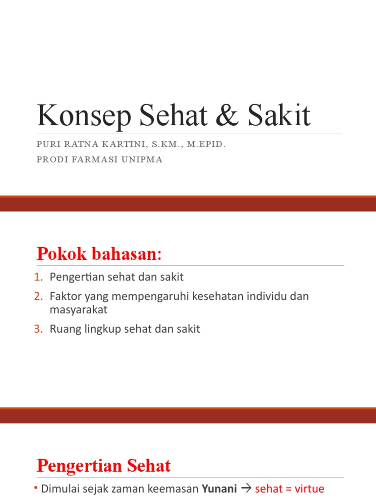4-5 PPT Konsep Sehat Dan Sakit | PDF | Kesehatan Holistik