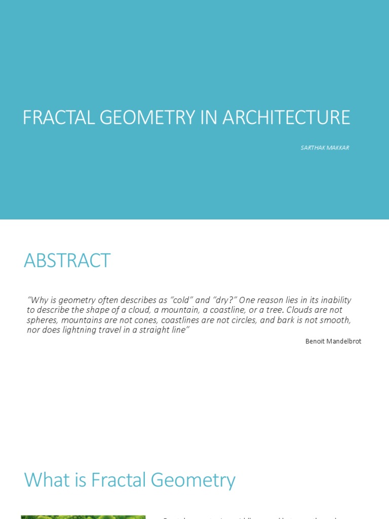 Fractal Geometry In Architecture Pdf Pdf