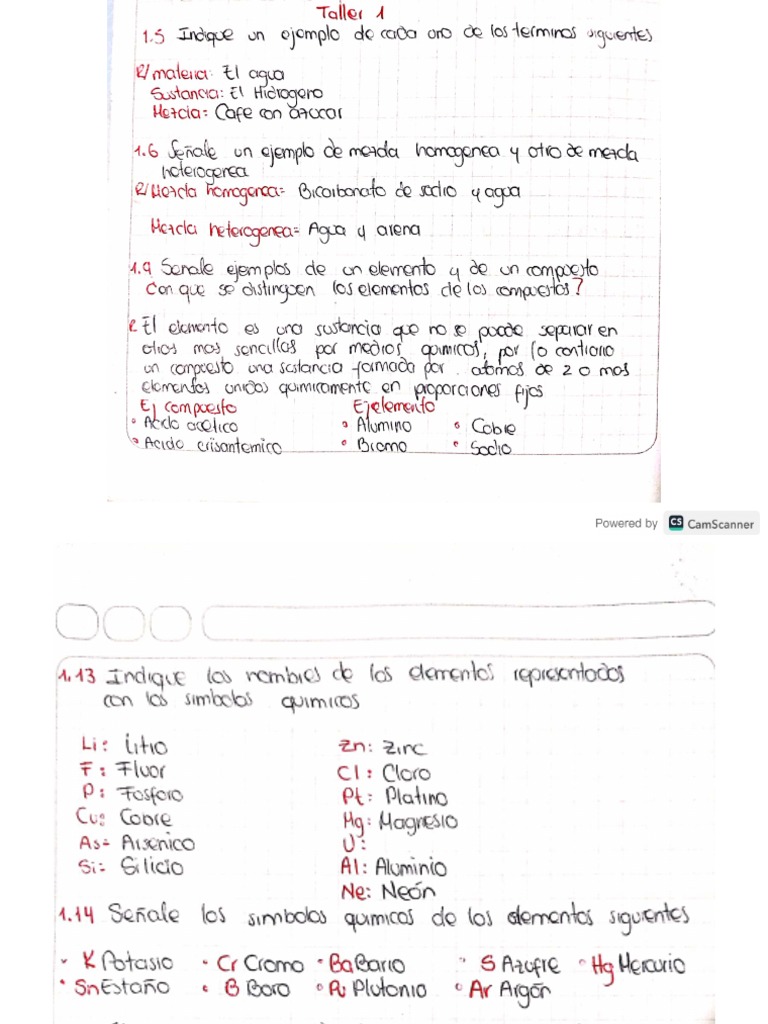 Taller 1 Quimica Sara Sofia Rojas Pinilla PDF | PDF