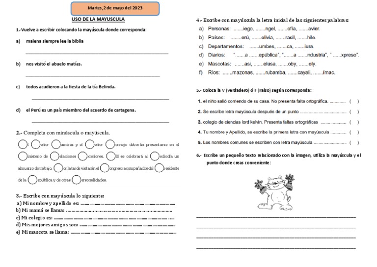 Uso de La Mayuscula Ii PDF | PDF