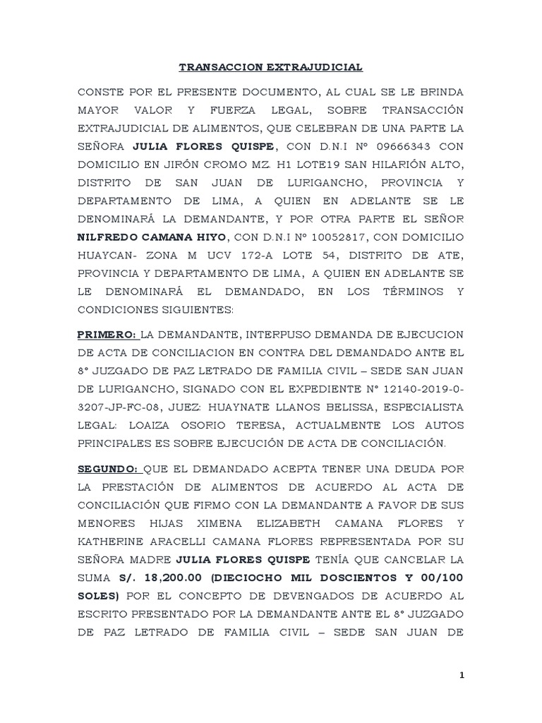 Transaccion Oncoy | PDF