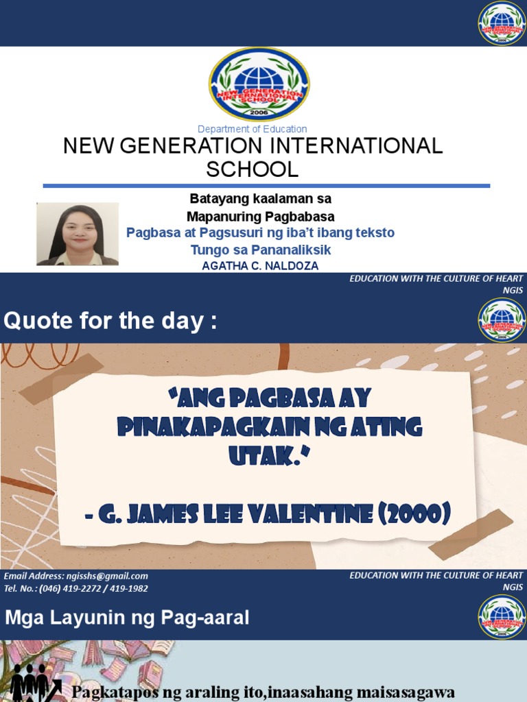 Aralin 1 - Batayang Kaalaman Sa Mapanuring Kaalaman-1 | PDF Aralin 1 - Batayang Kaalaman Sa Mapanuring Kaalaman-1 | PDF
