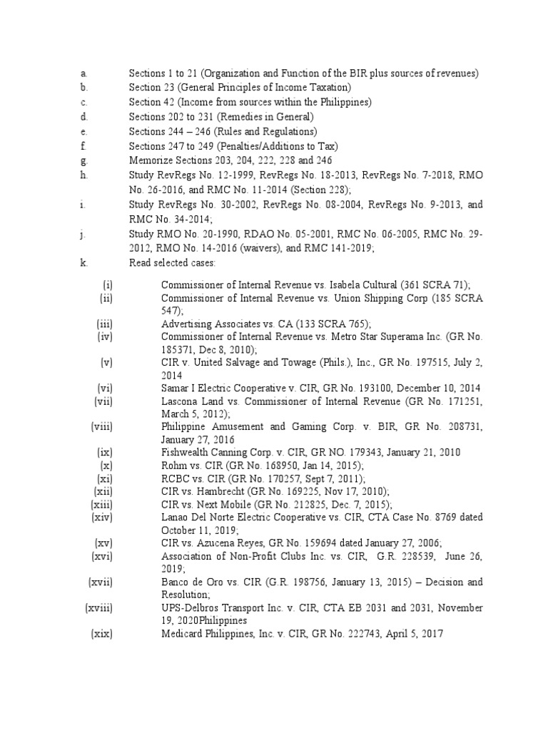 Tax 1 - Sources of Tax Laws | PDF