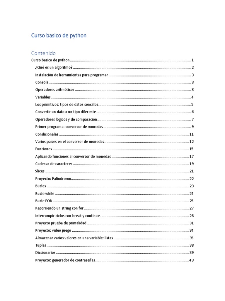 Apuntes Basico Python | PDF | Python (lenguaje de programación ...