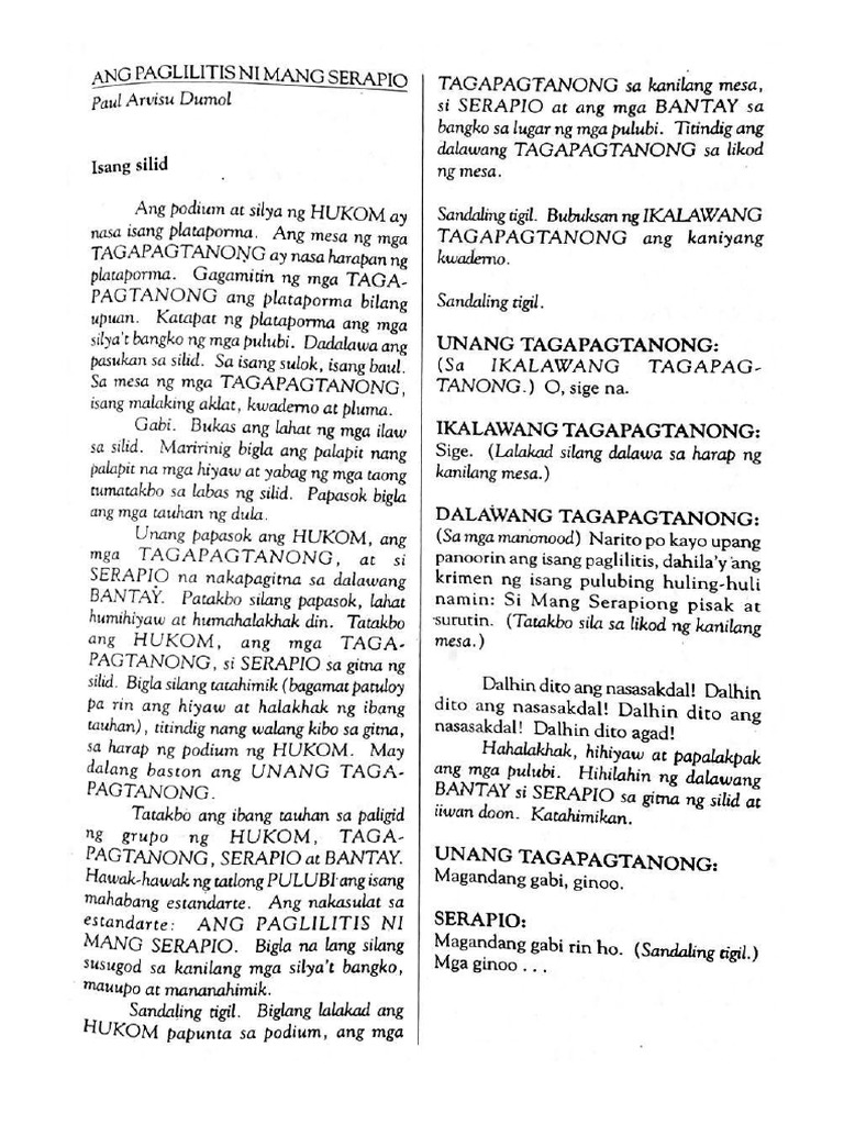 Ang Paglilitis Ni Mang Serapio PDF | PDF