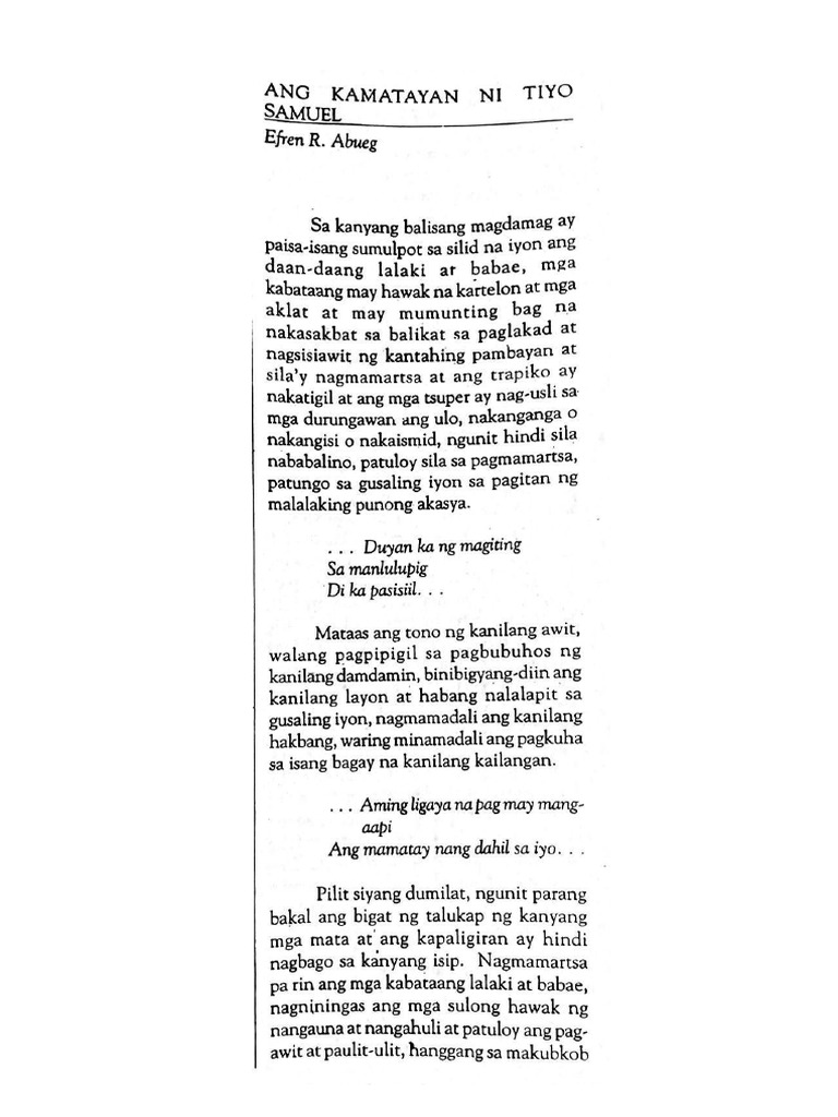 Ang Kamatayan Ni Tiyo Samuel PDF | PDF