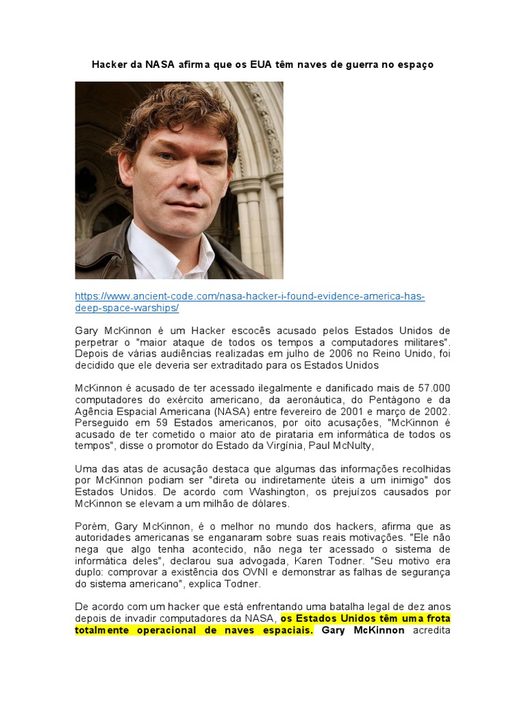 Nasa Hacker - Gary McKinnon | PDF