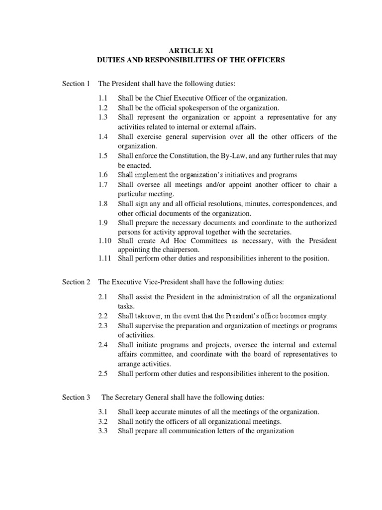 Duties and Responsibilities PDF | PDF