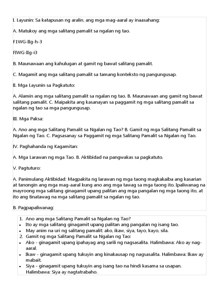 Grade 1 Filipino | PDF