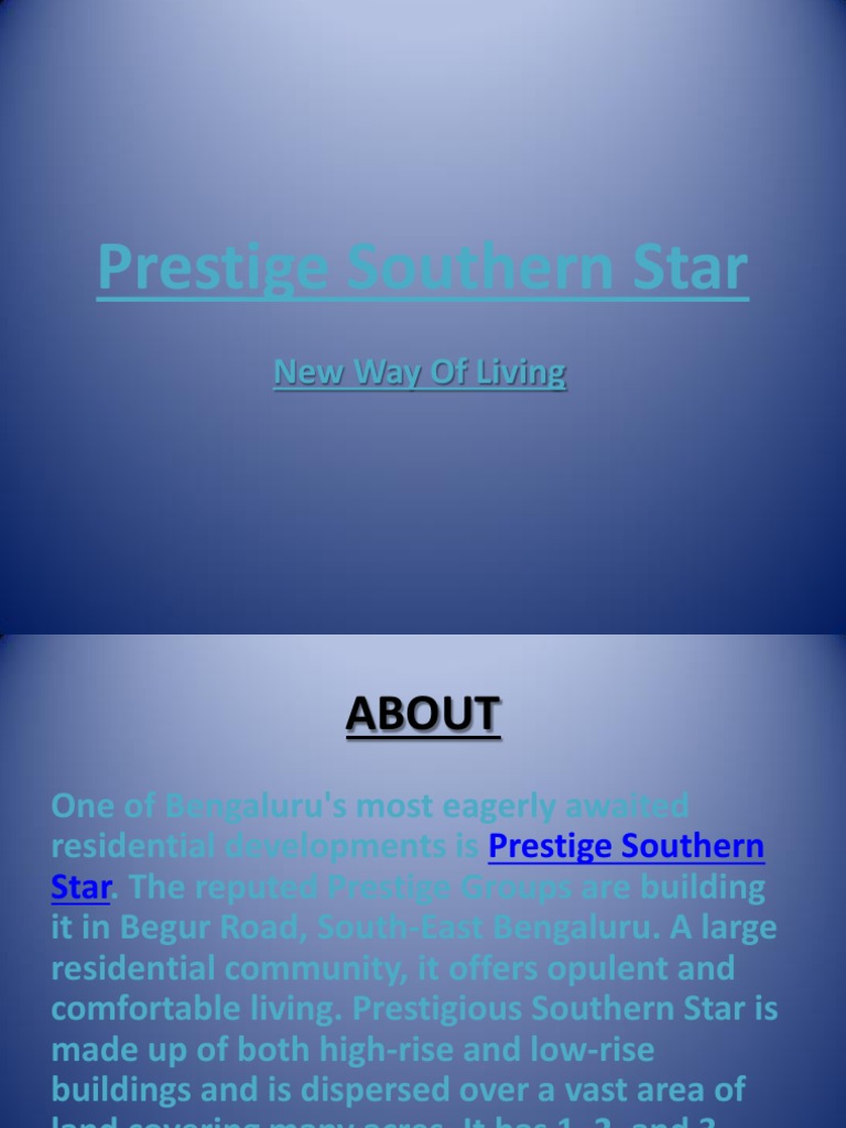 Prestige Southern Star Overview | PDF
