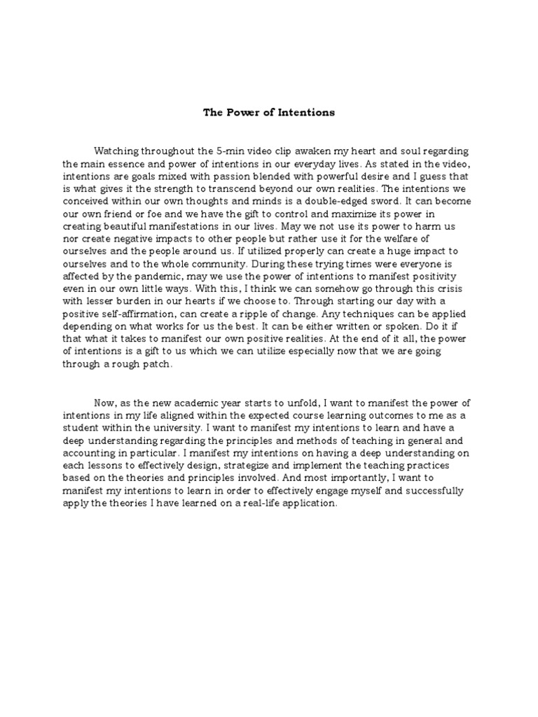 The Power of Intention | PDF