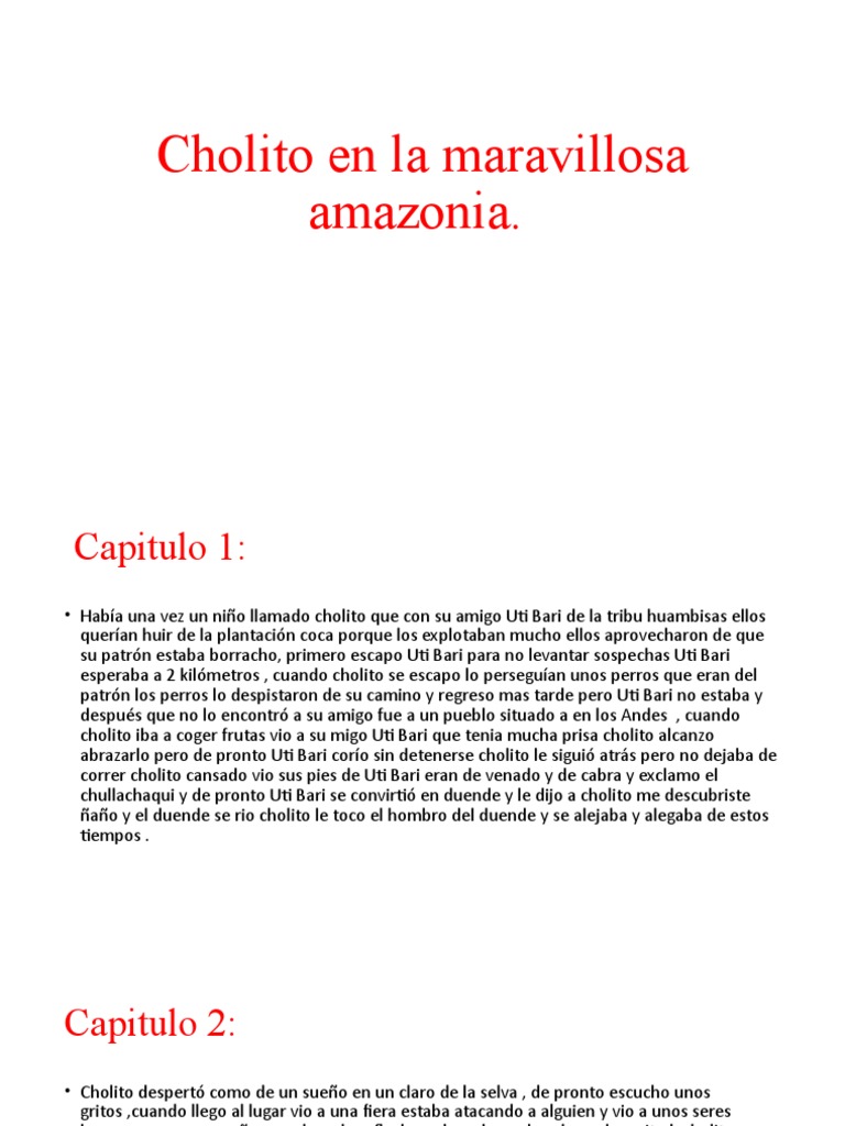 Resumen de "Cholito en la Amazonía" | PDF