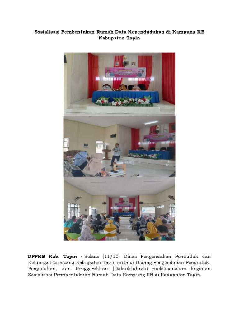 Sosialisasi Rumah Data Kampung KB Tapin | PDF