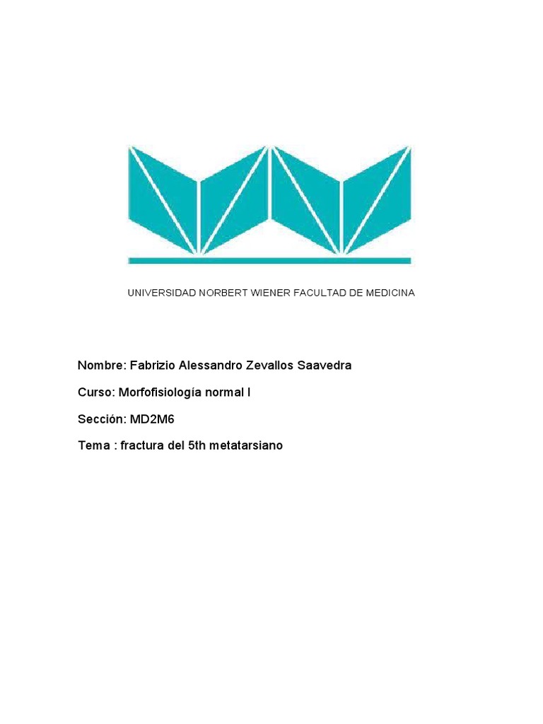 Fractura del Quinto Metatarsiano: Guía Clínica | PDF | Pie | Hueso