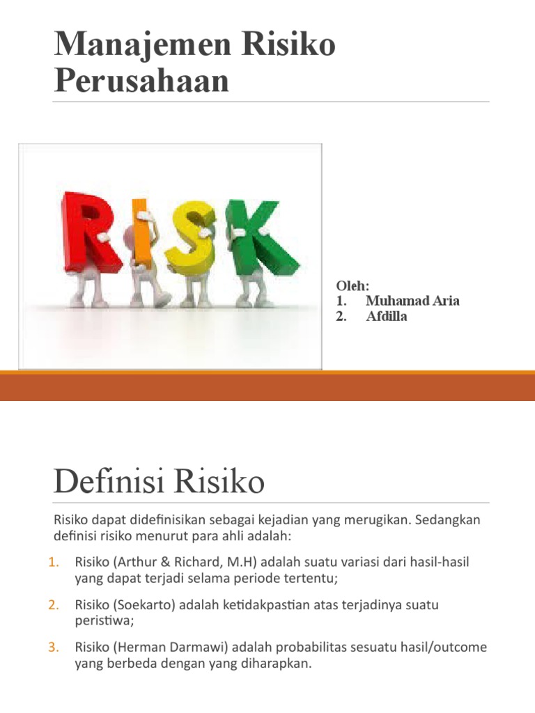 Manajemen Risiko Perusahaan | PDF