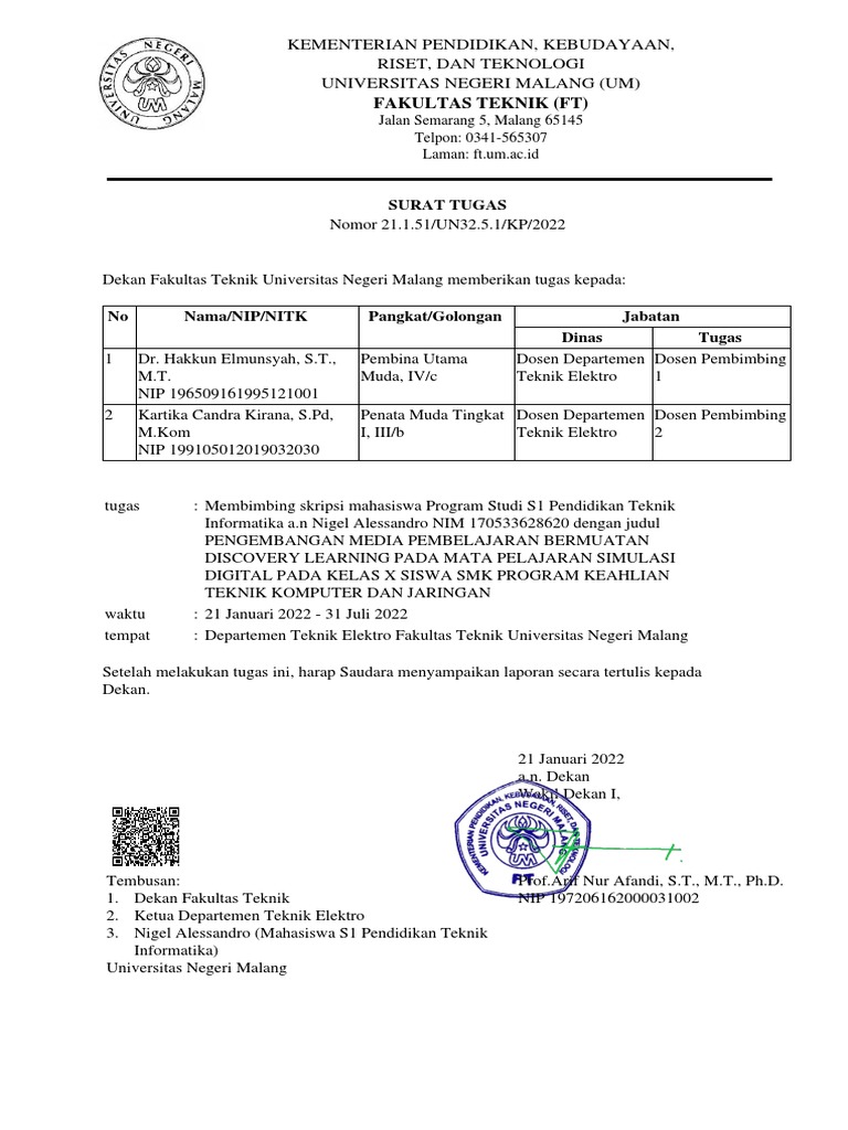 Nigel - ST BIMBING Nigel 21.1.51 - UN32.5.1 - KP - 2022 PDF | PDF