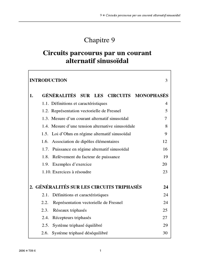 Circuits à Courant Alternatif Sinusoïdal | PDF | Courant alternatif ...