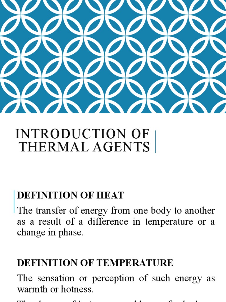 Introduction to Thermal Agents | PDF | Heat Transfer | Heat