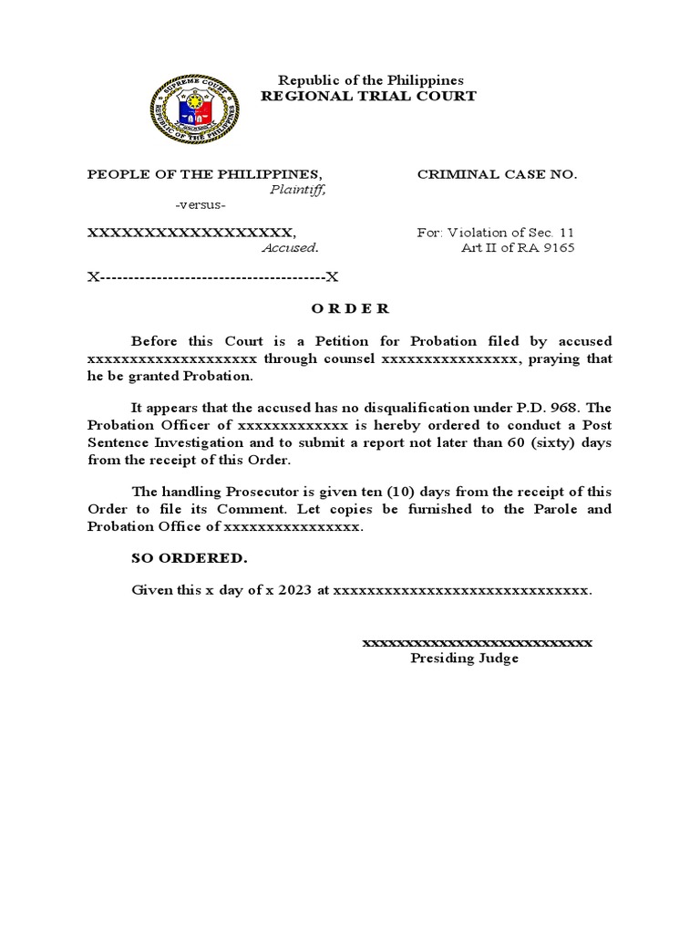 Probation Order | PDF