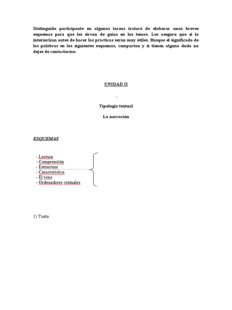 Distinguido Participante en Algunas Tareas Trataré de Elaborar Unos Breves Esquemas para Que Les ...