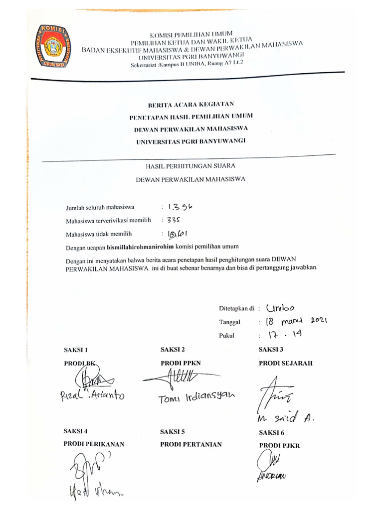 Berita Acara DPM PDF | PDF