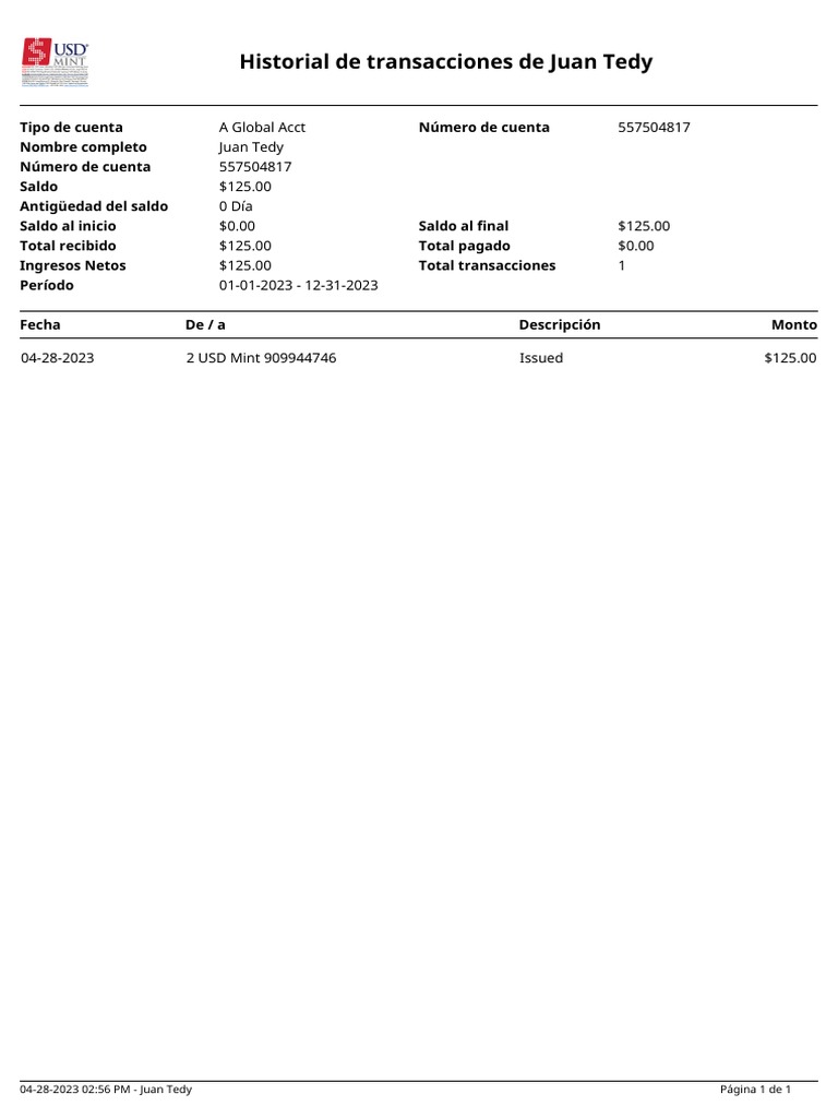 Account History PDF | PDF