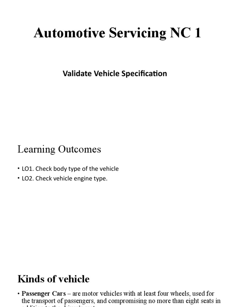 Validate-Vehicle-Specification | PDF