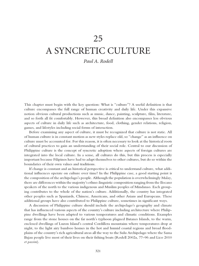 A Syncretic Culture by Paul Rodell PDF | PDF