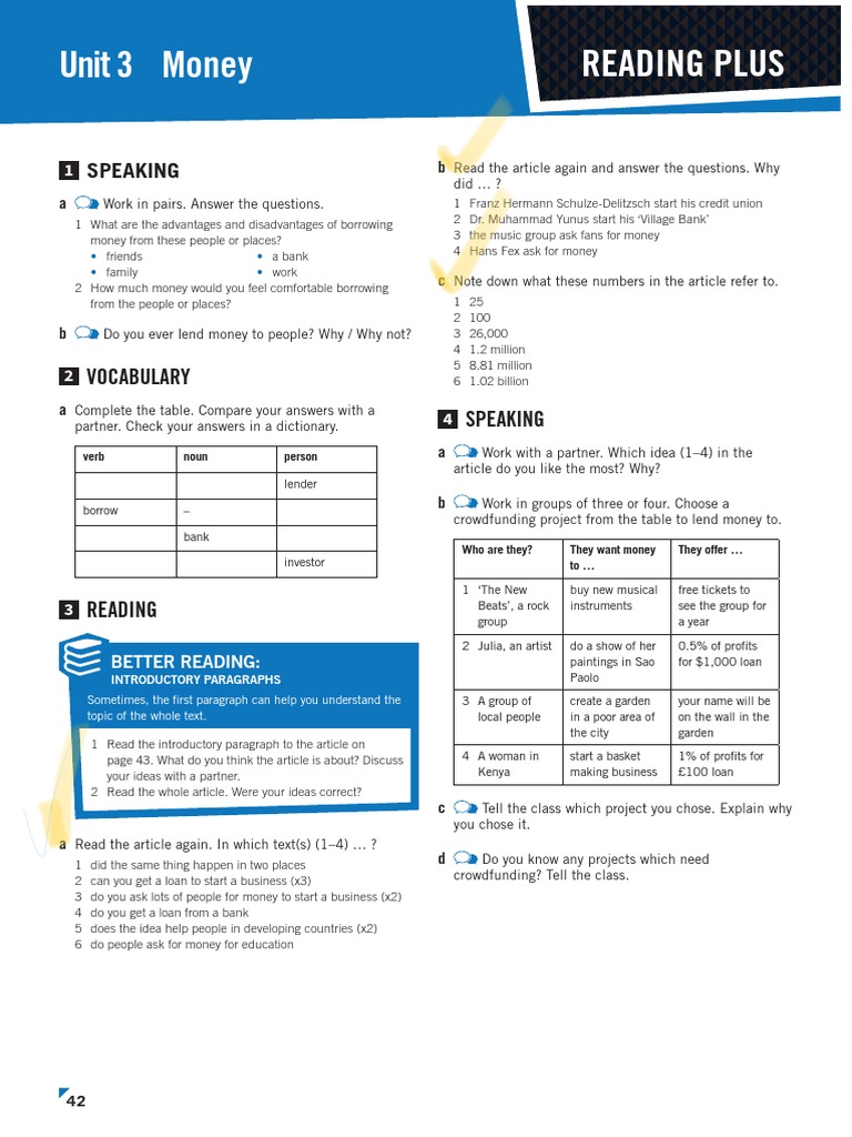 Unit 3 Reading Plus Lesson (p1) PDF | PDF | Debt | Investing