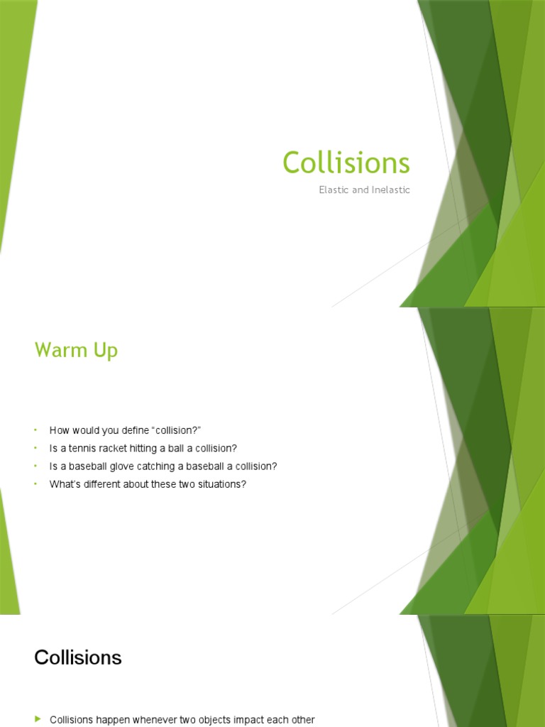 GR 12 Physics Collisions Lesson (Elastic and Inelastic) | PDF ...