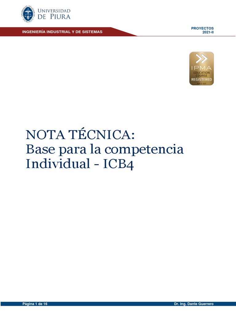 06 PYT Competencias en Dirección de Proyectos IPMA-ICB4 PDF | PDF