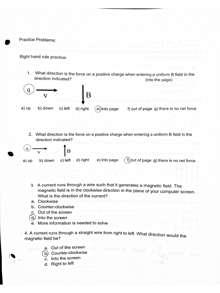 Magnetic Forces Problems Solutions | PDF