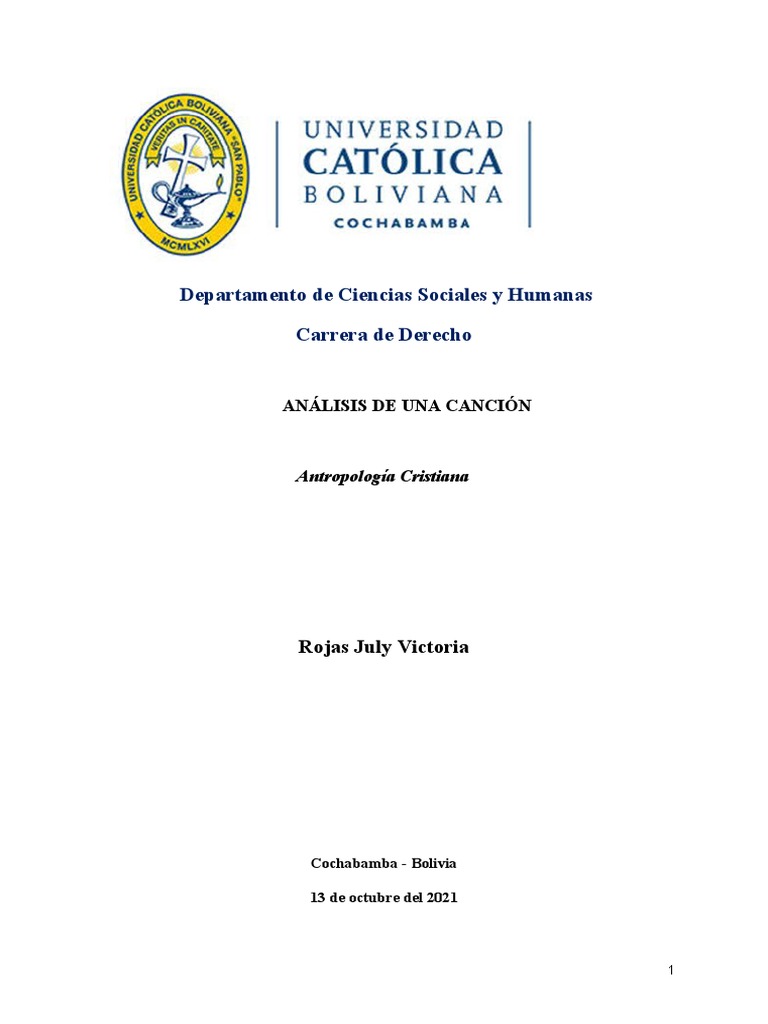 ANÁLISIS DE UNA CANCIÓN | PDF