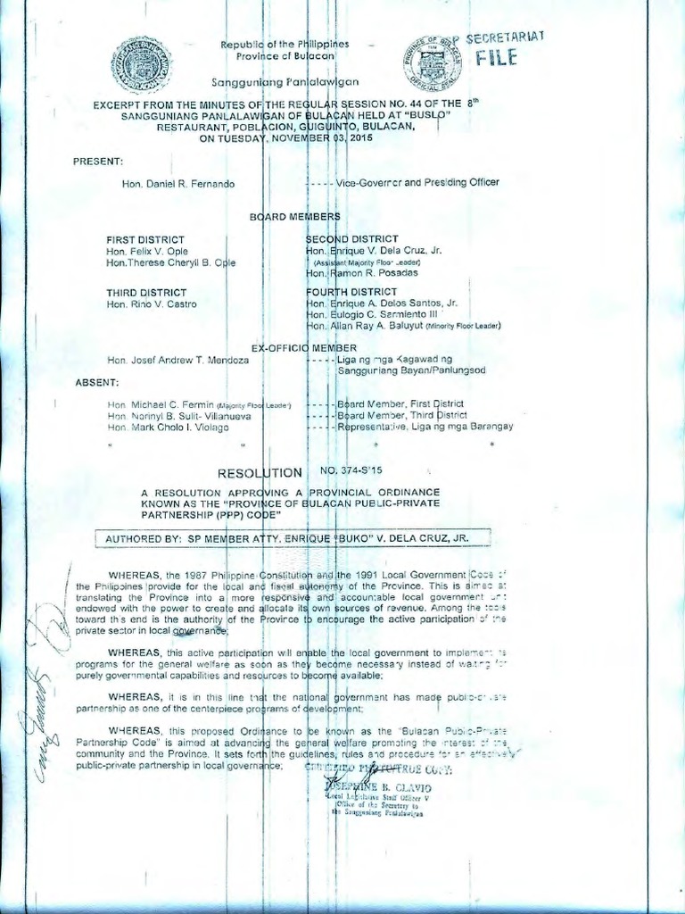 Bulacan PPP Code PDF | PDF
