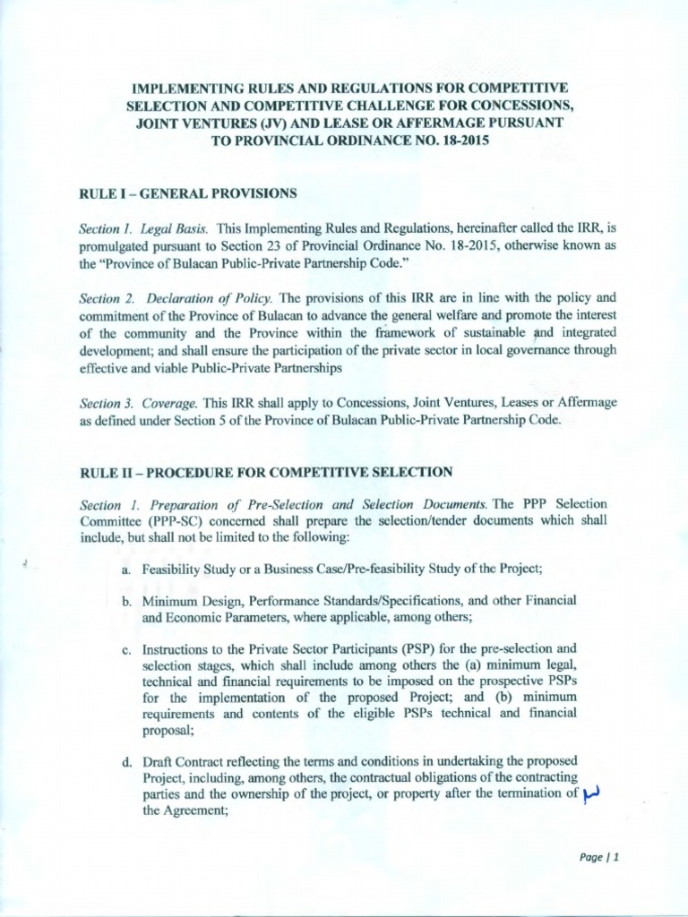 IRR - Bulacan PPP Code PDF | PDF