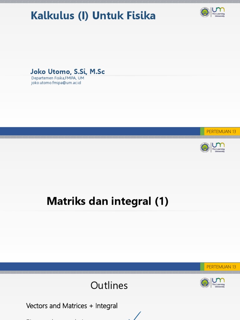Kalkulus Integral untuk Fisika | PDF