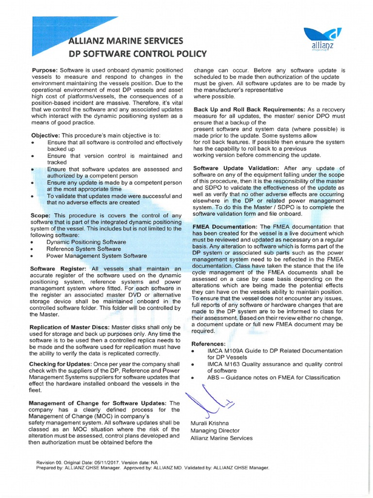 Ams DP Software Policy PDF | PDF