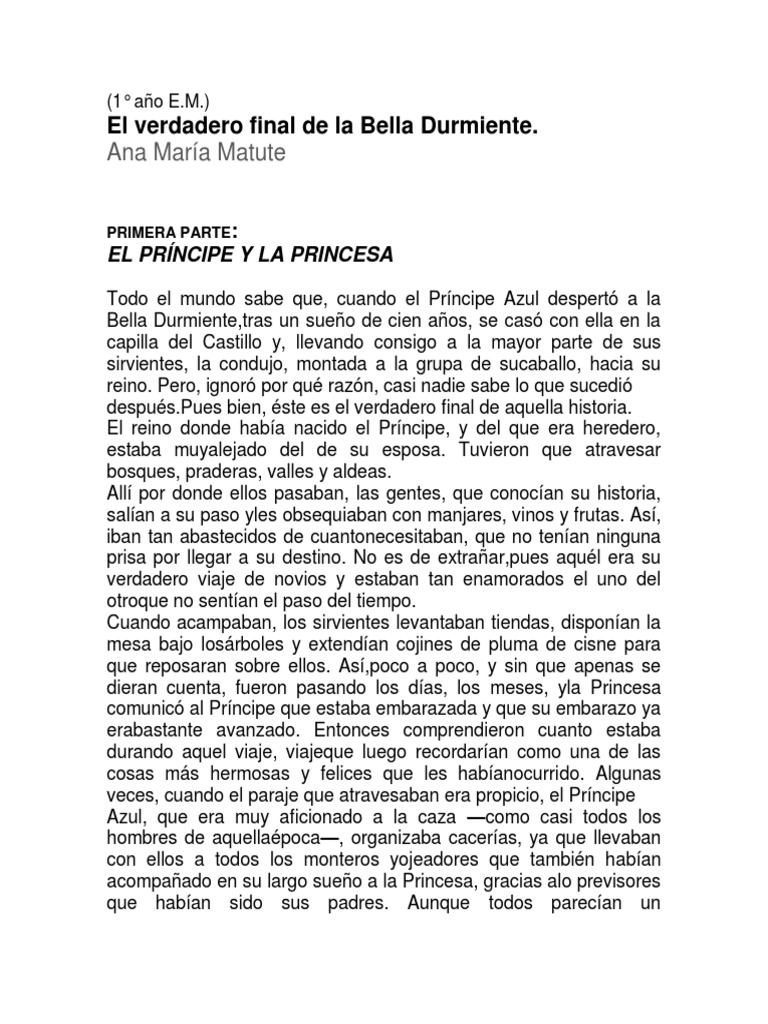 El verdadero final de la Bella Durmiente.pdf | PDF | Bella Durmiente