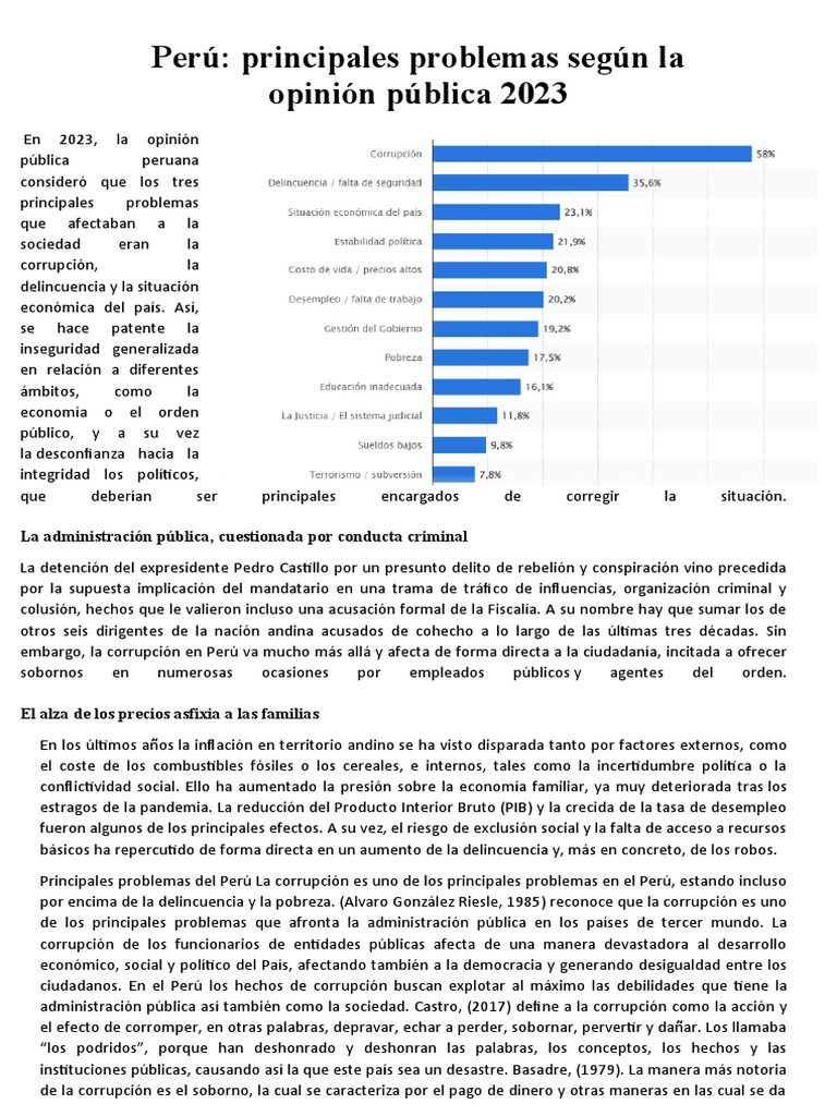 PROBLEMAS SOCIALES DEL PERÚ | PDF