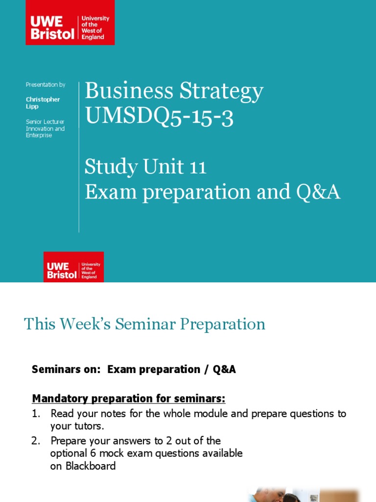 Study Unit 11 Business Strategy Exam Briefing and Q&A.pptx | PDF ...