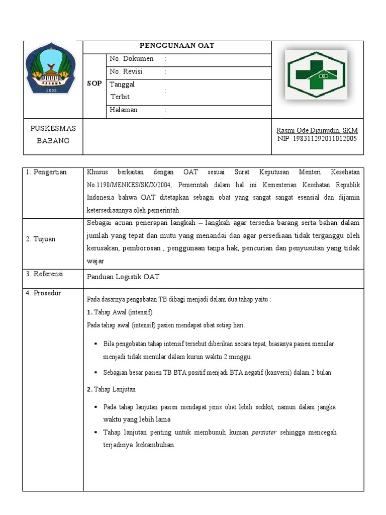 Panduan Penggunaan OAT untuk TB | PDF