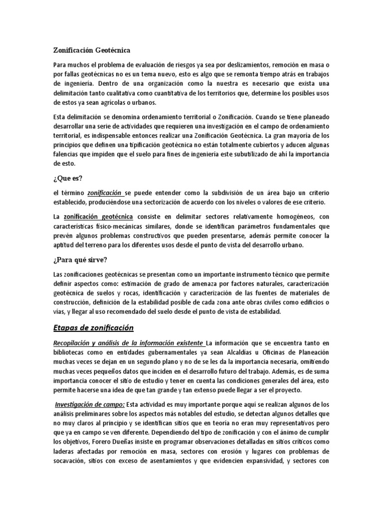 Zonificación Geotécnica | PDF