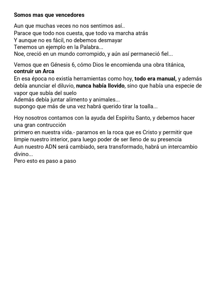 Somos Mas Que Vencedores | PDF | Cristo (título) | espíritu Santo